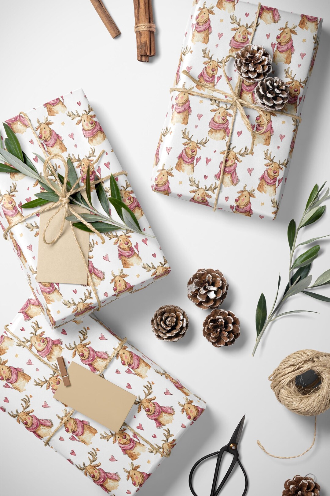 Coquette Christmas Wrapping Paper Pink Gift Wrap Sheets for Girly ...