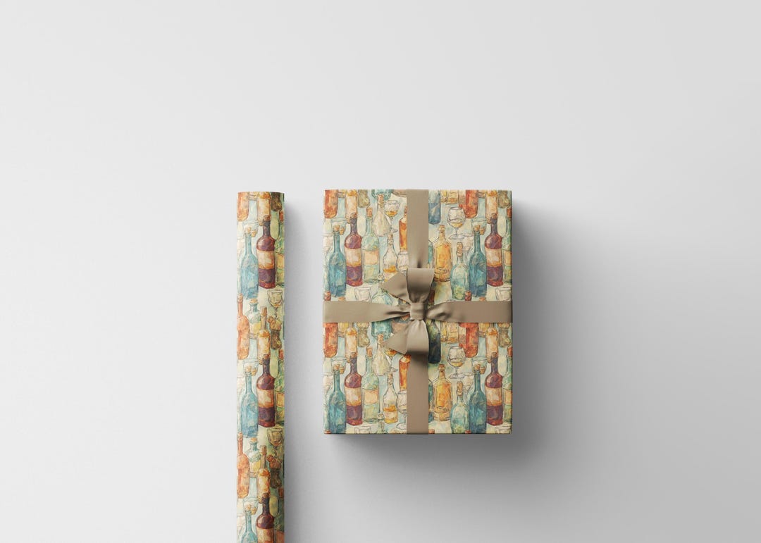 Bourbon Pattern Wrapping Paper Roll With Whiskey Barrel Design for ...