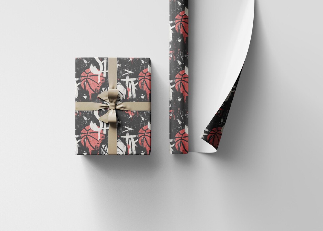 Basketball Lover Gift Wrap Roll Featuring Court and Net Design for ...