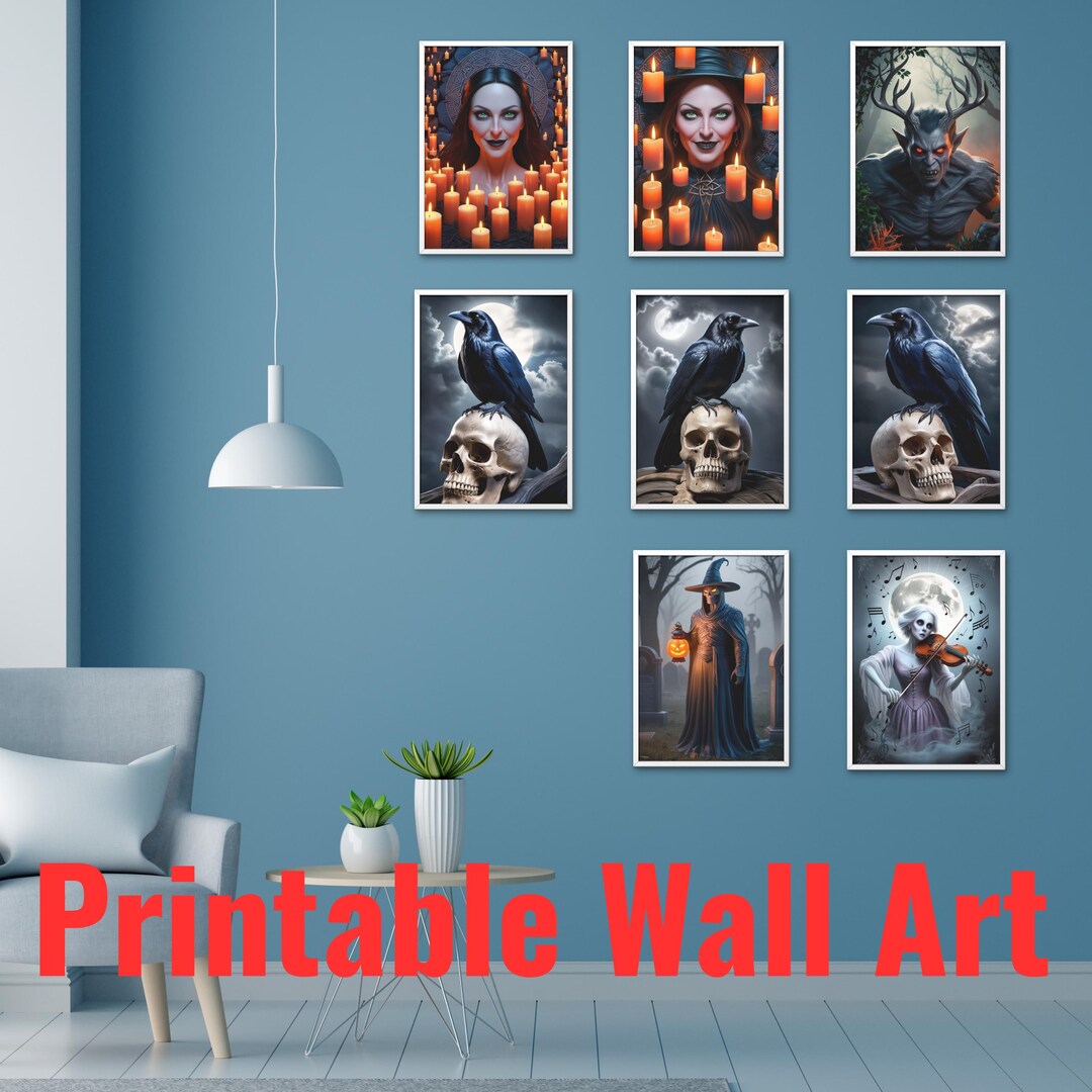 Halloween Printable Poster Bundle – 40 Spooky Wall Art Prints (digital ...