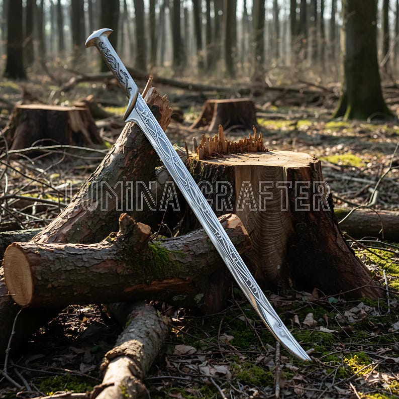 Handmade Elven Sword: Medieval Movie Replica, Personalized Viking Style ...