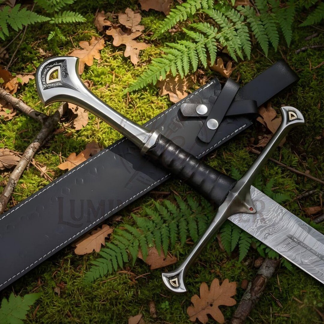 Hand-forged Medieval Damascus Steel Longsword – Viking-style Sword With ...