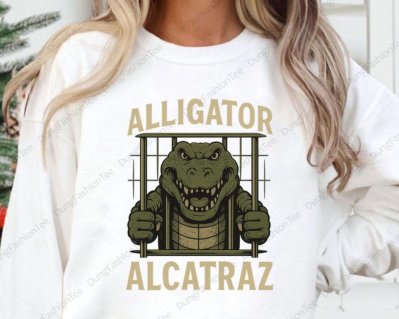 Alligator Alcatraz PNG, Funny Prison Gator Clipart, Cartoon Crocodile ...