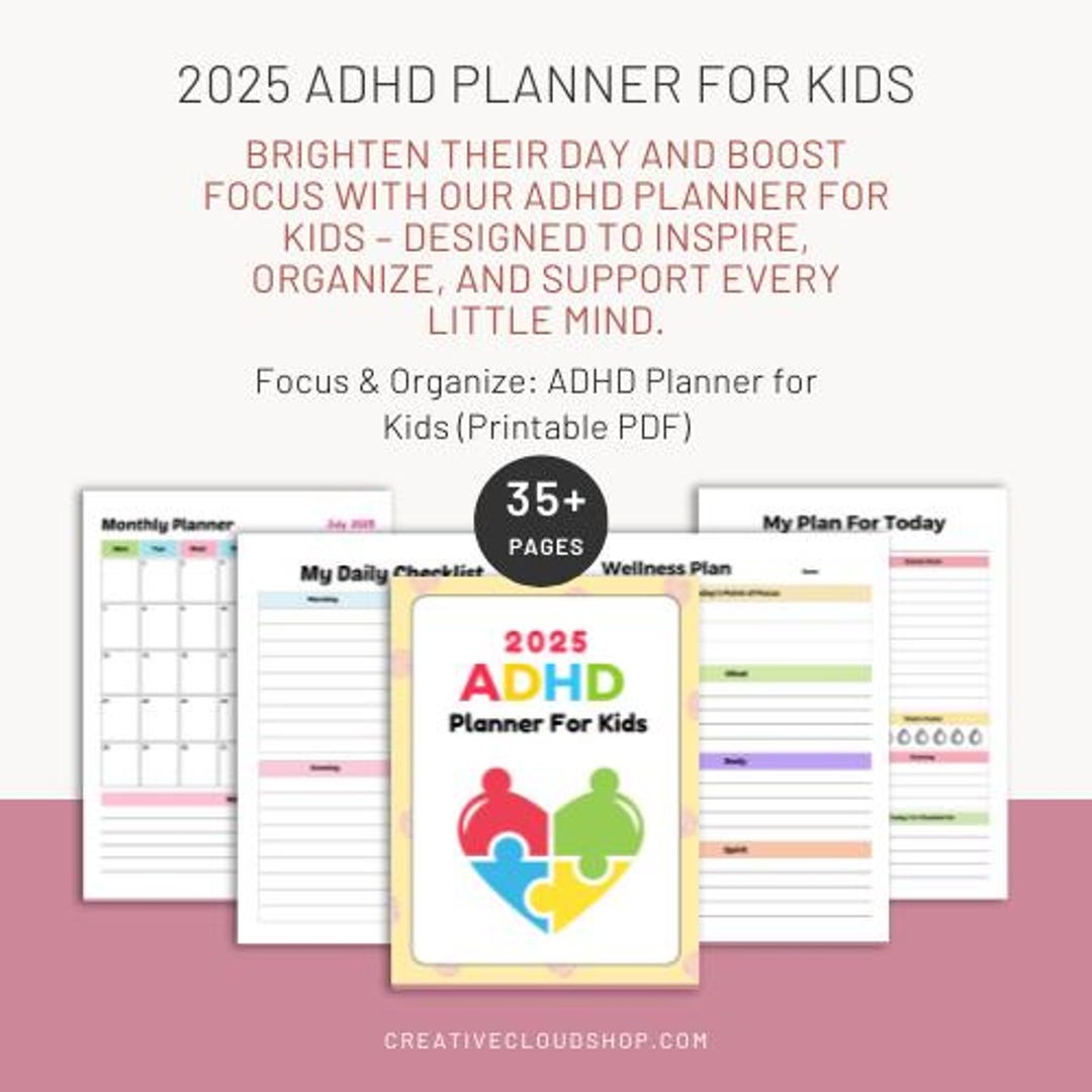 Printable ADHD Planner for Kids – Daily and Weekly Organizer PDF for ...