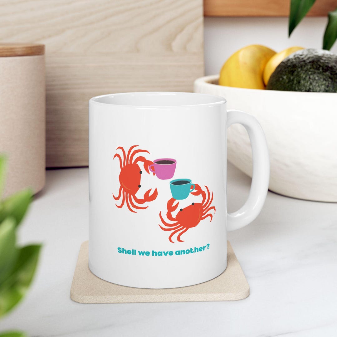 Coastal Crab Ceramic Mug: Beach House Decor, Gift for Seafood Lovers - Etsy