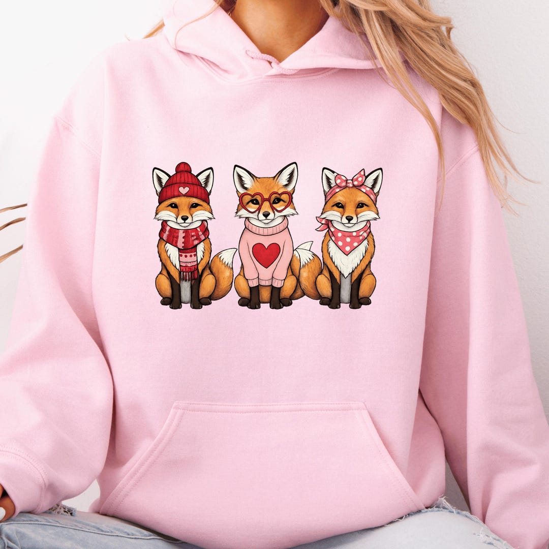 Celebration Valentine Woodland Fox Trio Gildan Sweatshirt, Unisex S–2XL ...