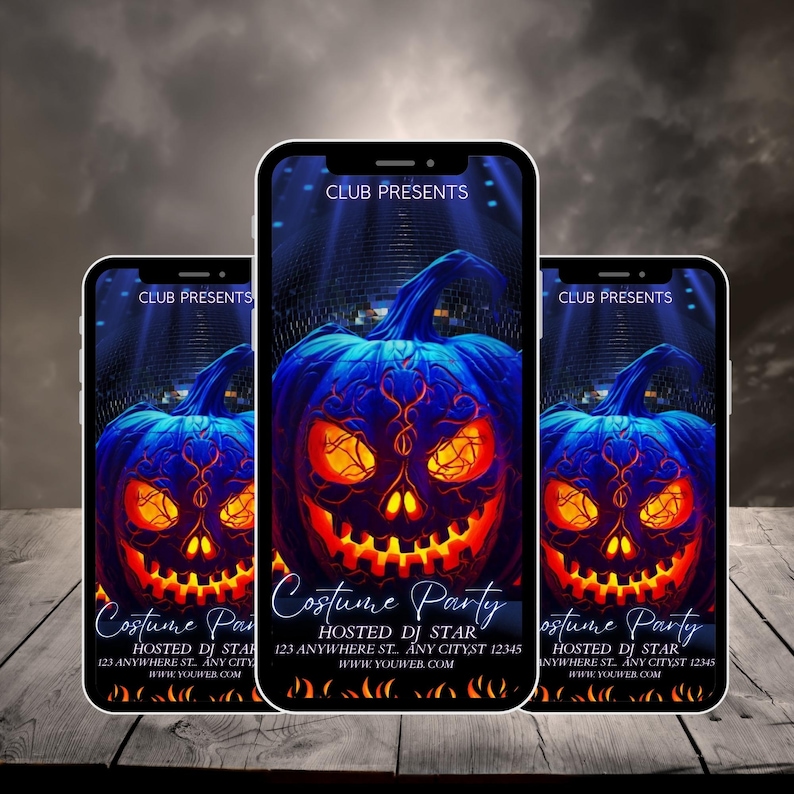 Editable Halloween Party Flyer: Spooky Costume Night, Canva Template ...