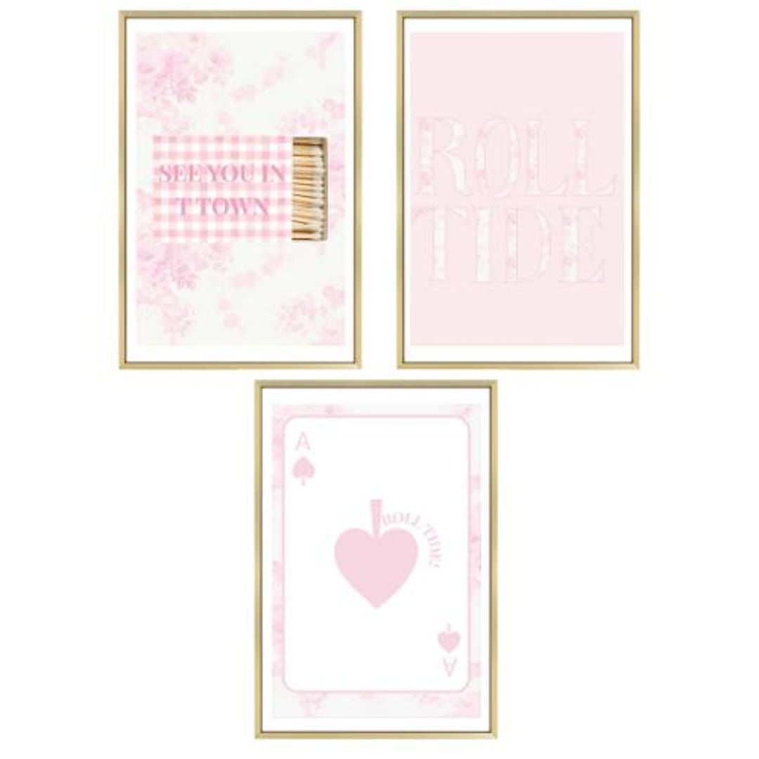 Bama College Dorm Room Prints Pink & Blue - Etsy