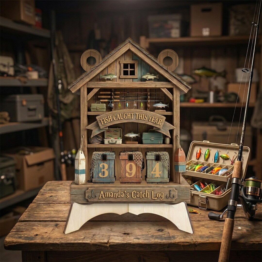 Personalized Wooden Fishing Tracker: Custom Angler Catch Counter ...