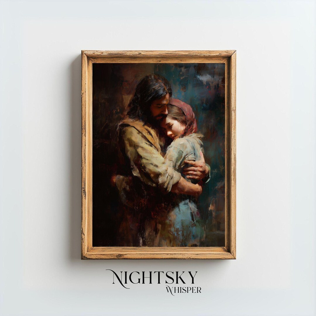 Jesus Hugging Woman Download Jesus and Woman Digital Download Spiritual ...