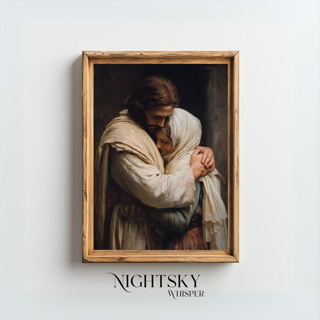 Jesus Hugging Woman Download Jesus and Woman Digital Download Spiritual ...