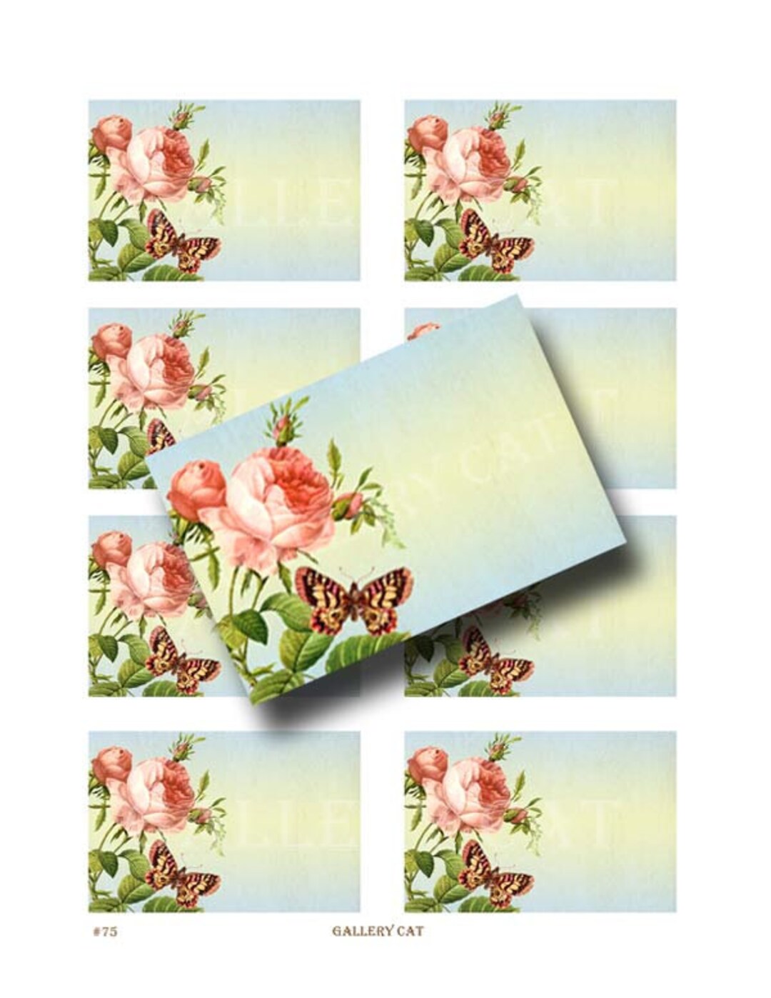 Blank Rose Labels Digital Collage Sheet Instant Download Paper Crafts ...
