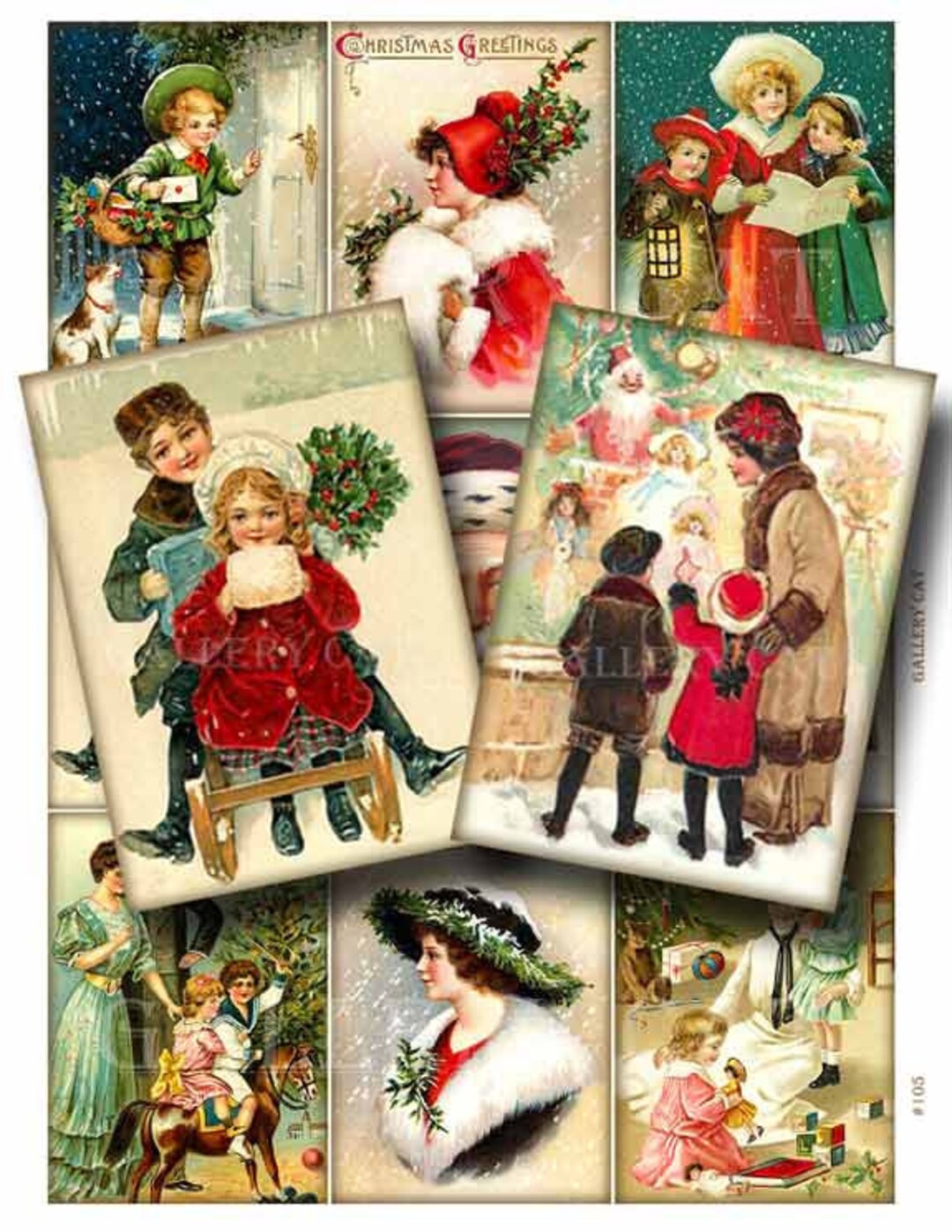 CHRISTMAS HOLIDAY Digital Collage Sheet Instant Download Paper - Etsy