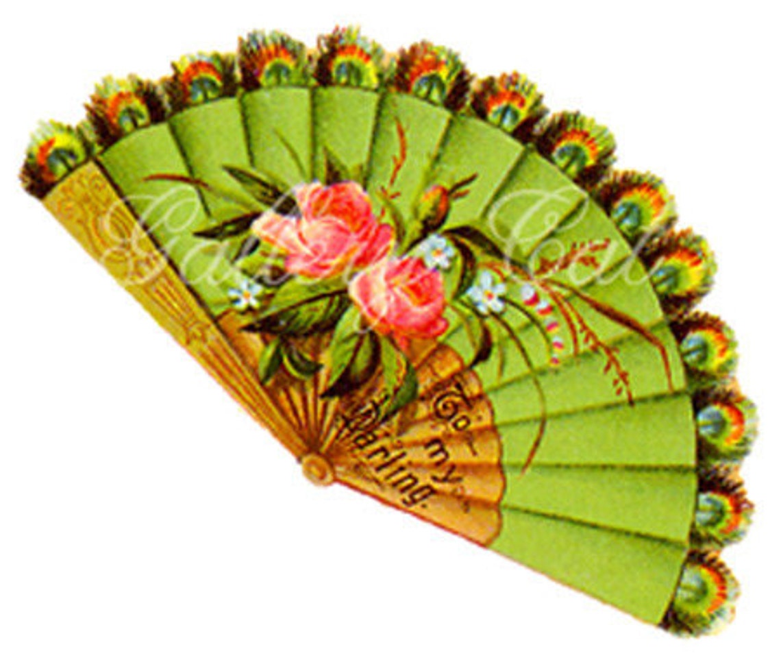 VICTORIAN FAN Instant Digital Download for Paper Crafts Art - Etsy