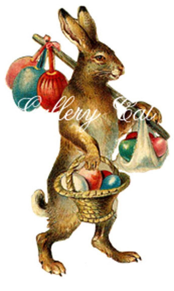 Paper, Party & Kids Papercraft Digital Download Vintage Easter Bunny ...