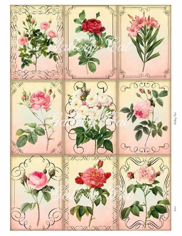 GARDEN OF ROSES Digital Collage Sheet Instant Download Paper - Etsy