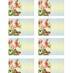 Blank Rose Labels Digital Collage Sheet Instant Download Paper Crafts ...