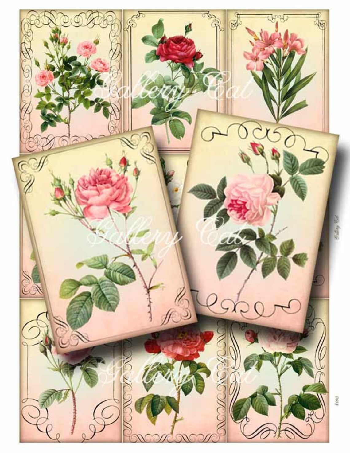GARDEN OF ROSES Digital Collage Sheet Instant Download Paper - Etsy