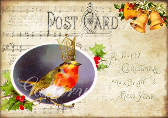 CHRISTMAS POSTCARD Digital Collage Sheet Printable Instant | Etsy