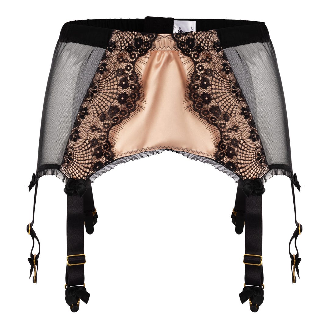 Luxurious "ivory Orchid" Garter Belt. Featuring a Light Beige Satin ...