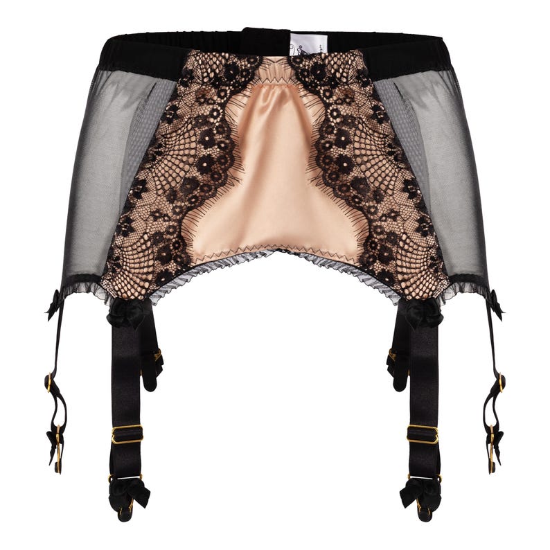 Luxurious "ivory Orchid" Garter Belt. Featuring a Light Beige Satin ...
