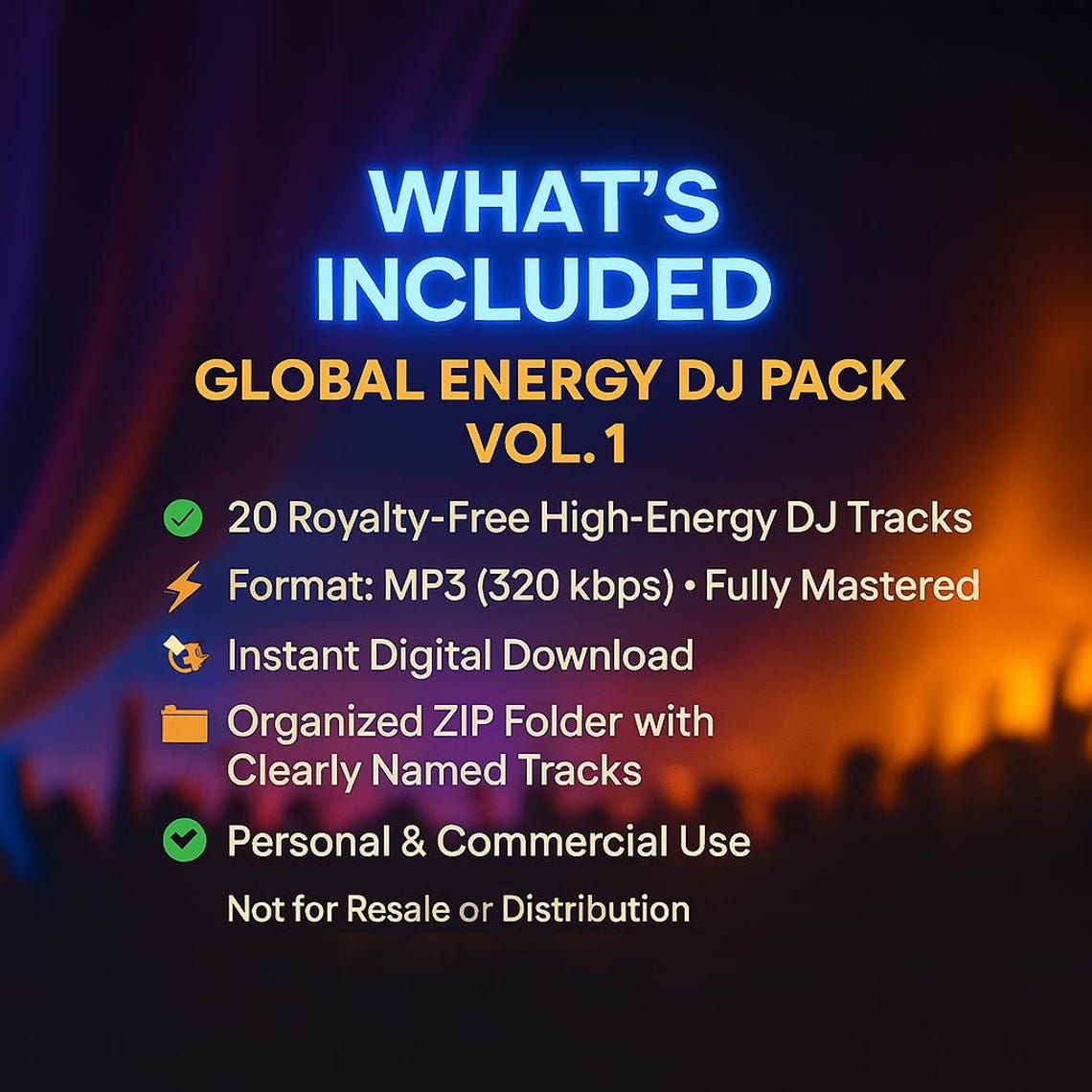 High-energy DJ Music Pack: 20 Royalty-free EDM Tracks (MP3 Digital ...