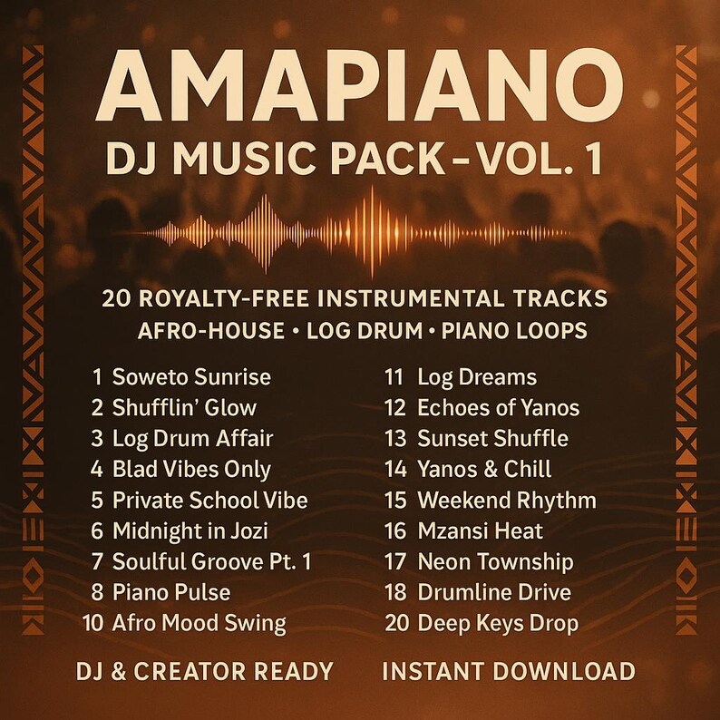 Amapiano DJ Music Pack Vol. 1: Royalty-free Afro-house Instrumentals ...