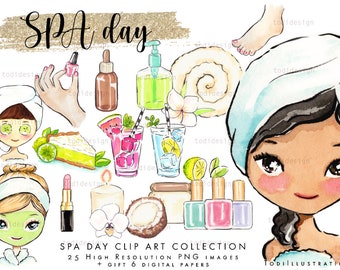 Spa Day Clip Art | Etsy
