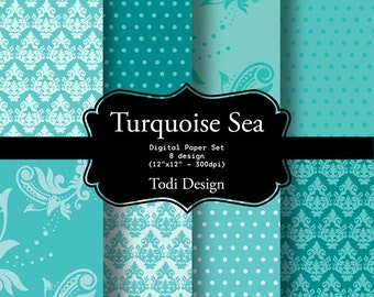 Damask Digital Papers - Etsy