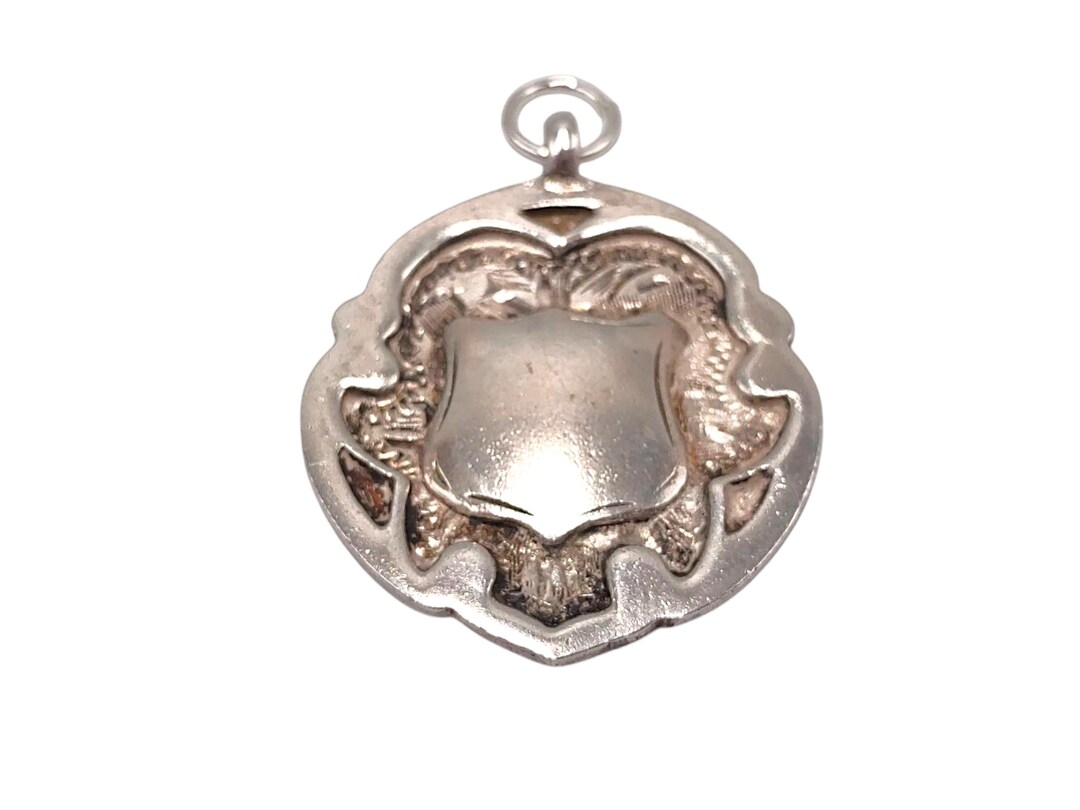 1920s Vintage 925 Sterling Silver Fob Shield Medal Rear Inscribed Owner ...