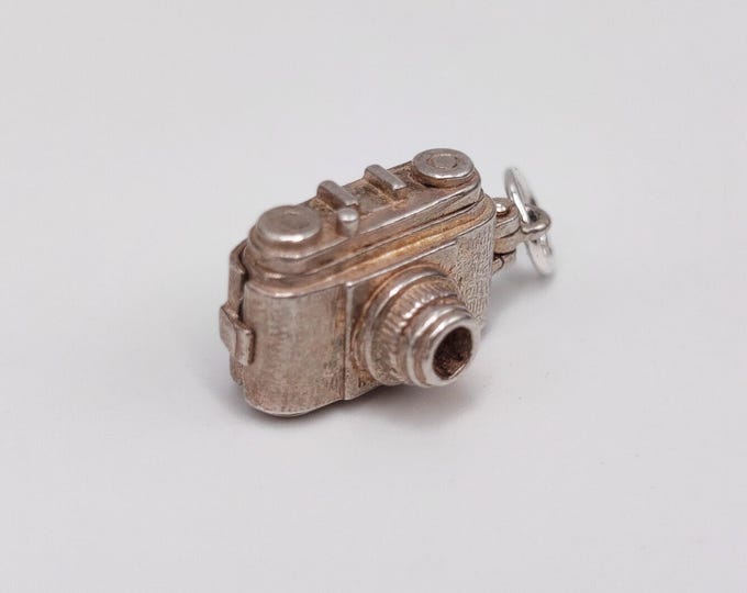 Vintage 925 Sterling Silver Opening Film Camera Bird Inside Charm ...