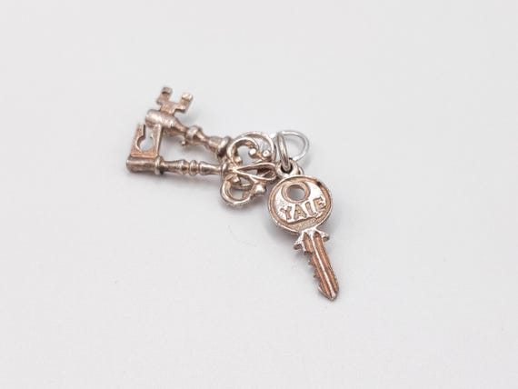 Vintage 925 Sterling Silver Small Set Keys Charm Pend… - Gem