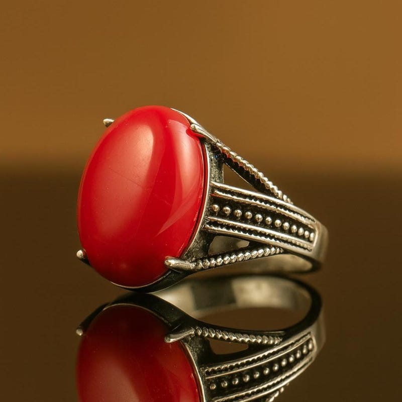Red Stone Ring - Etsy