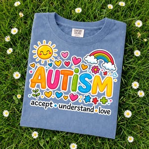 Autism Puzzle Pieces Rainbow Background - Etsy