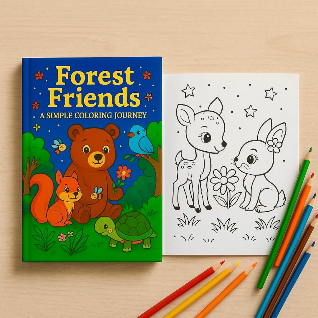 Forest Friends – Printable Coloring Book for Kids (PDF), 31 Pages With ...