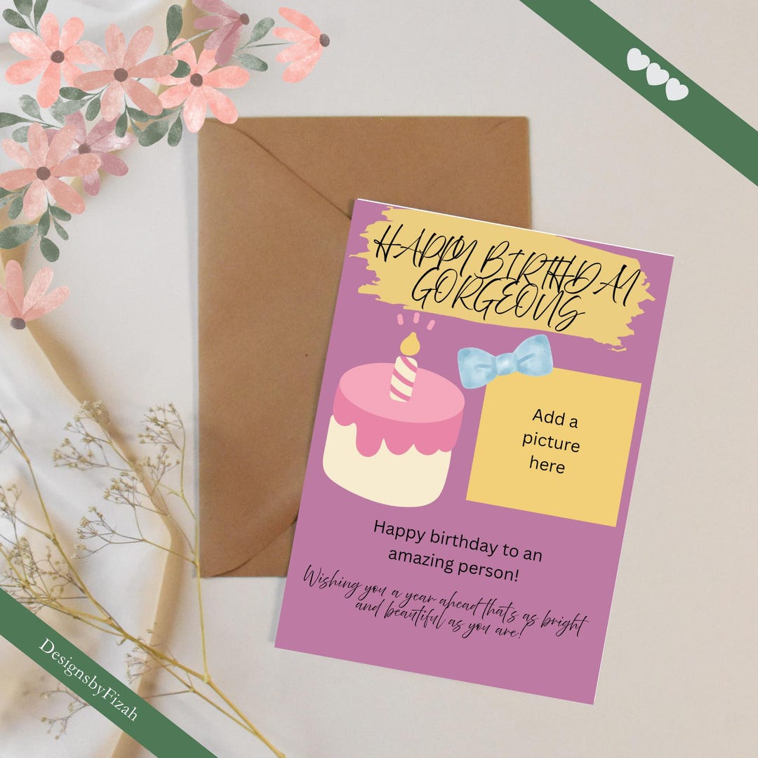 Editable Happy Birthday Card: Modern Printable Design (digital Download ...