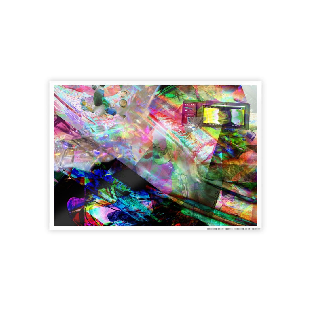 The Cyber Eclipse Poster: Glossy Posters/cyber Neon Wall Art, Glitchy ...