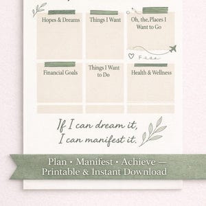 2026 Vision Board Printable New Year New Me Template Editable Canva - Etsy