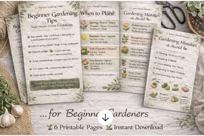 Beginner Gardening Guide Printable Bundle Companion Planting Chart and ...