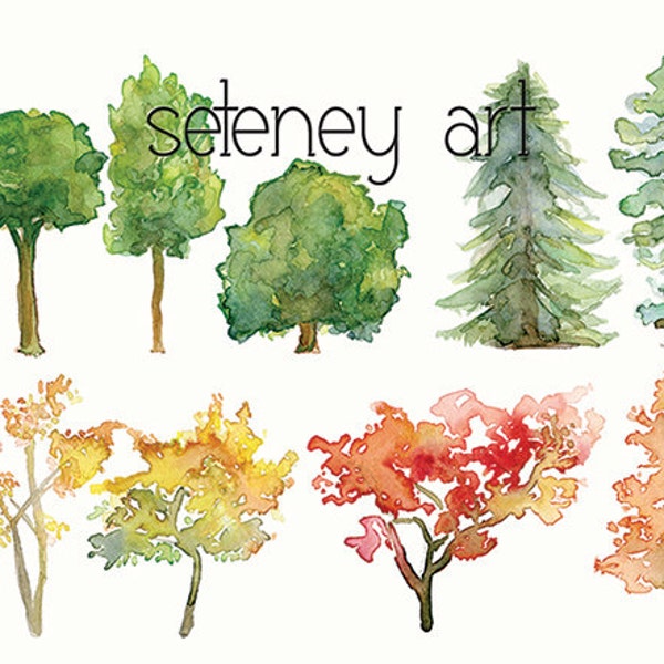 Watercolor Tree - Etsy
