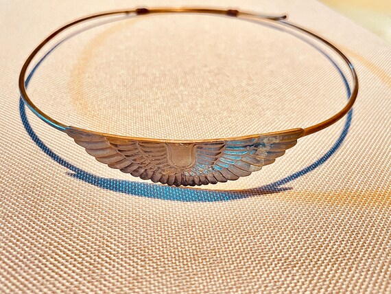 Antique Egyptian Revival Wing Style Bronze Diadem - Gem