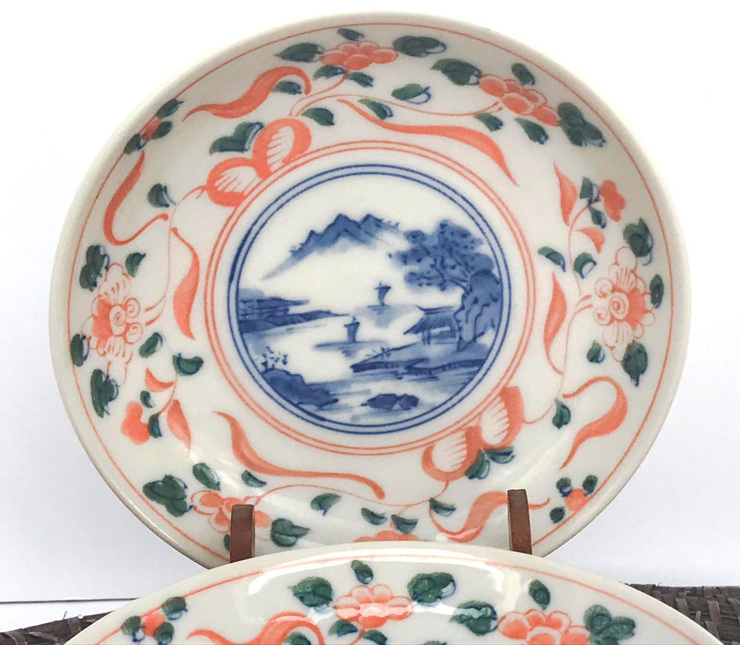 Vintage Kutani Hand Painted Side Dish Plate Set - Etsy