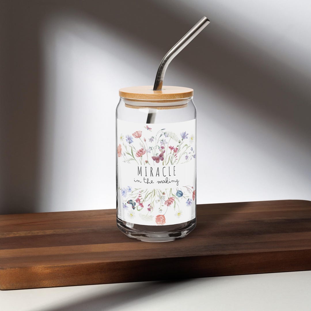 Miracle in the Making, IVF Glass W/ Lid and Straw - Etsy