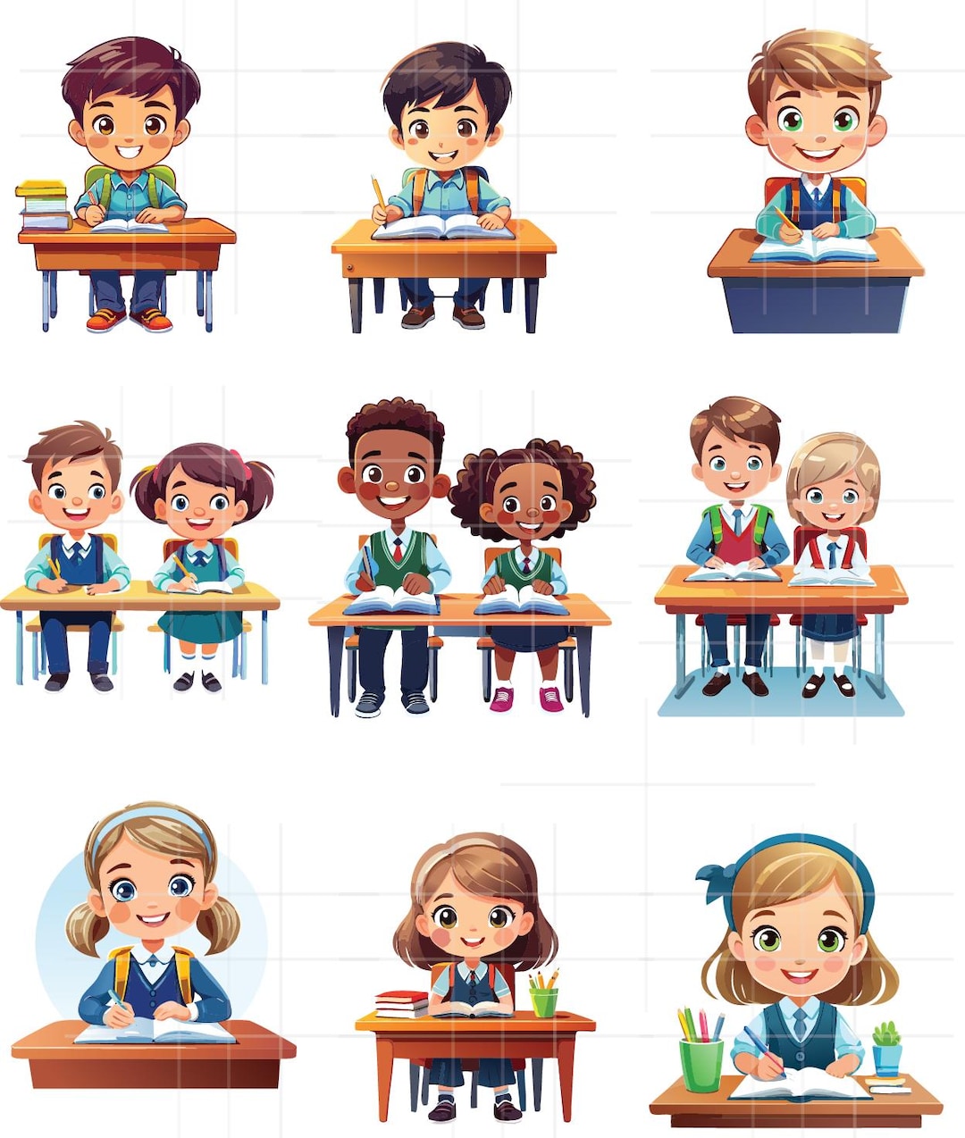Elementary Student Clip Art Ready for Immediate Use in Your Digital ...