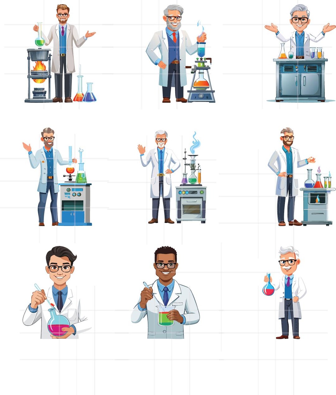 Male Science Teacher Clip Art Ready for Placement. Flexible and Fun for ...