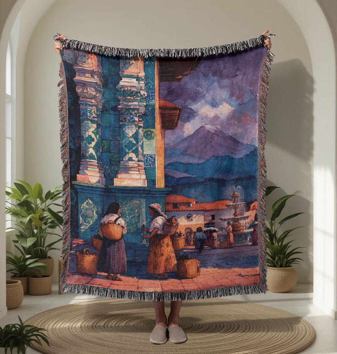 Antigua Guatemala 100% Cotton Woven Blanket, Gift for Latina Mom ...