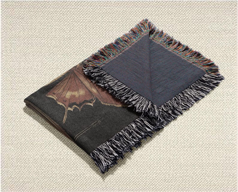 Death Head Moth 100% Cotton Woven Blanket, Gothic Halloween Decor Woven ...