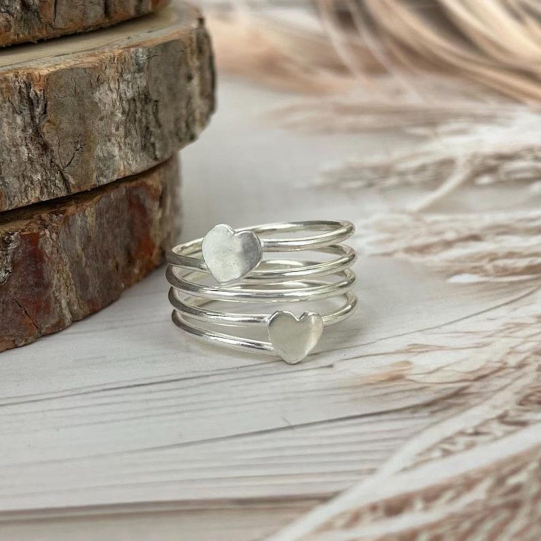 Silver Disc Wrap Ring, Adjustable Minimal Silver Ring, Handmade Open ...