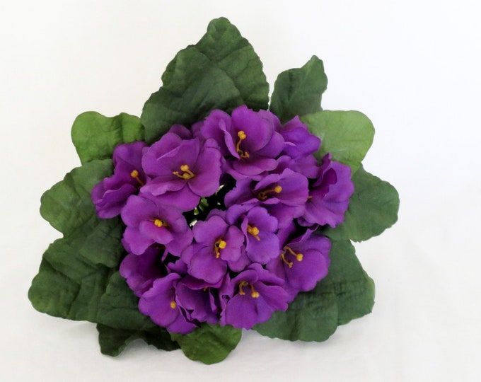 African Violet, Faux Violets, One Bush, Permanent Botanical, Purple ...