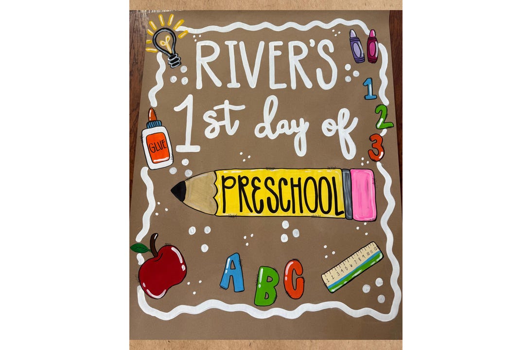 Back to School Hand Painted Banner - Etsy